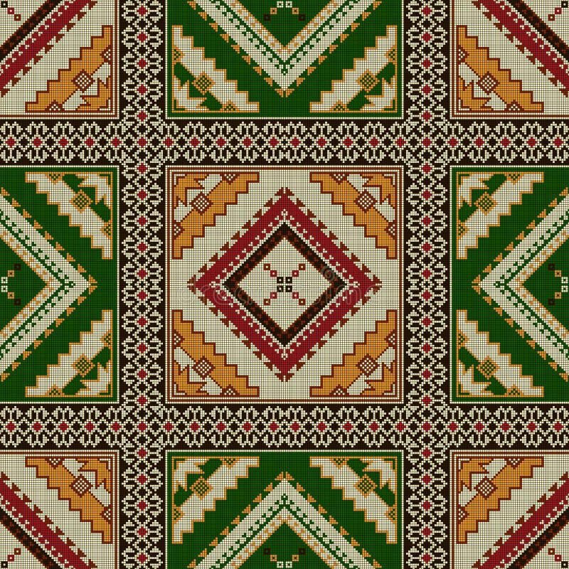 Kilim pattern 93 stock vector. Illustration of fabric - 265708421