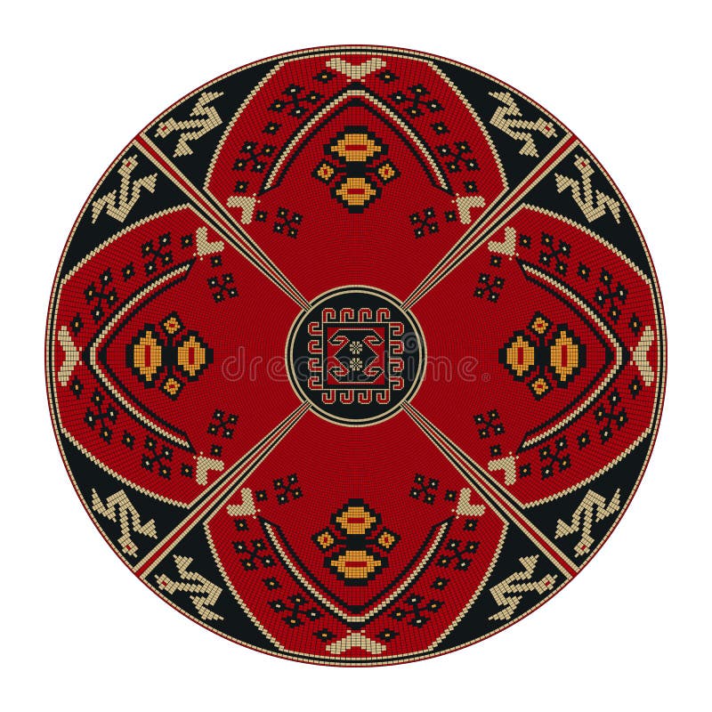 Kilim Round Design Element 14 Stock Vector - Illustration of istambul ...