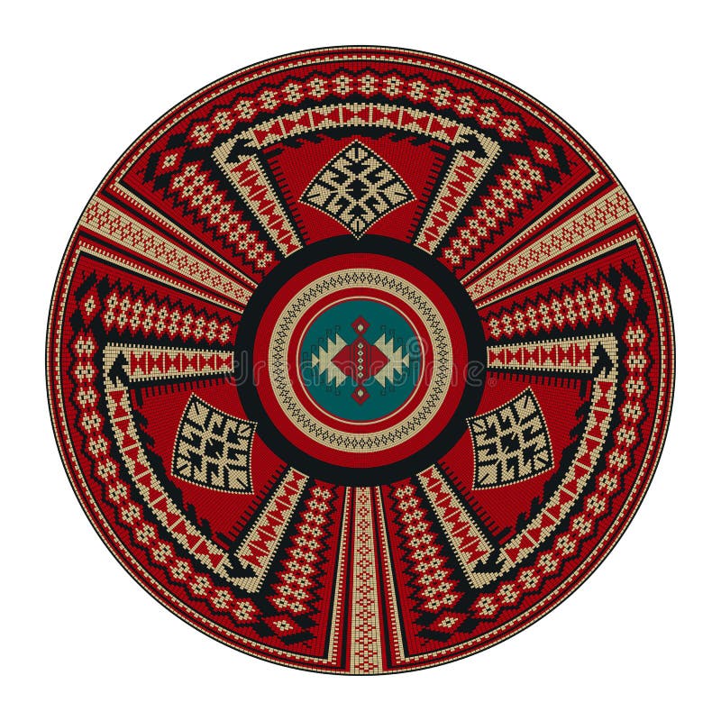 Kilim Round Design Element 15 Stock Vector - Illustration of ornamental ...