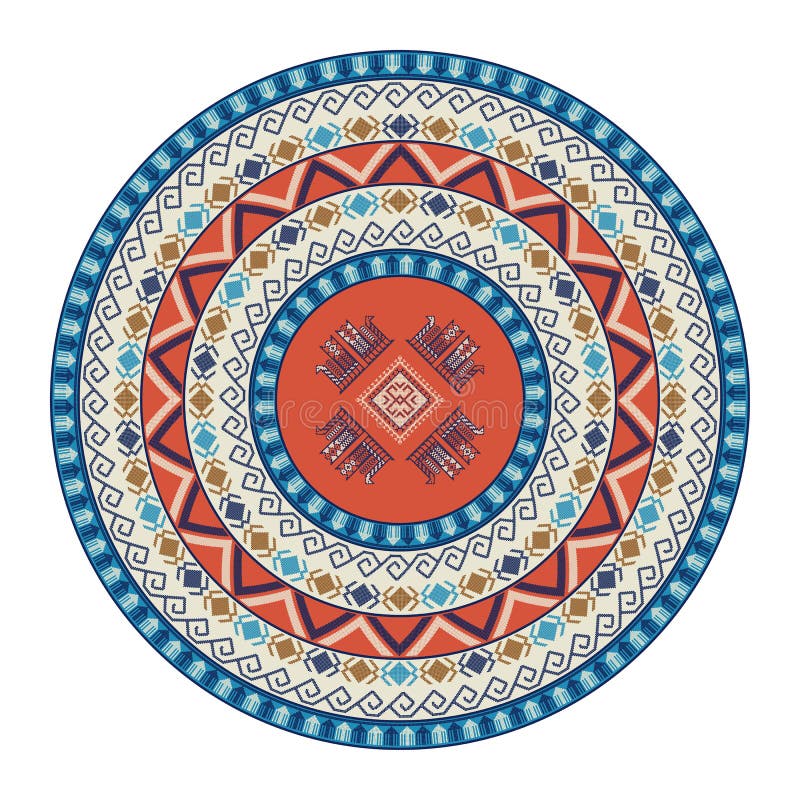 Kilim Round Design Element 20 Stock Vector - Illustration of georgian ...