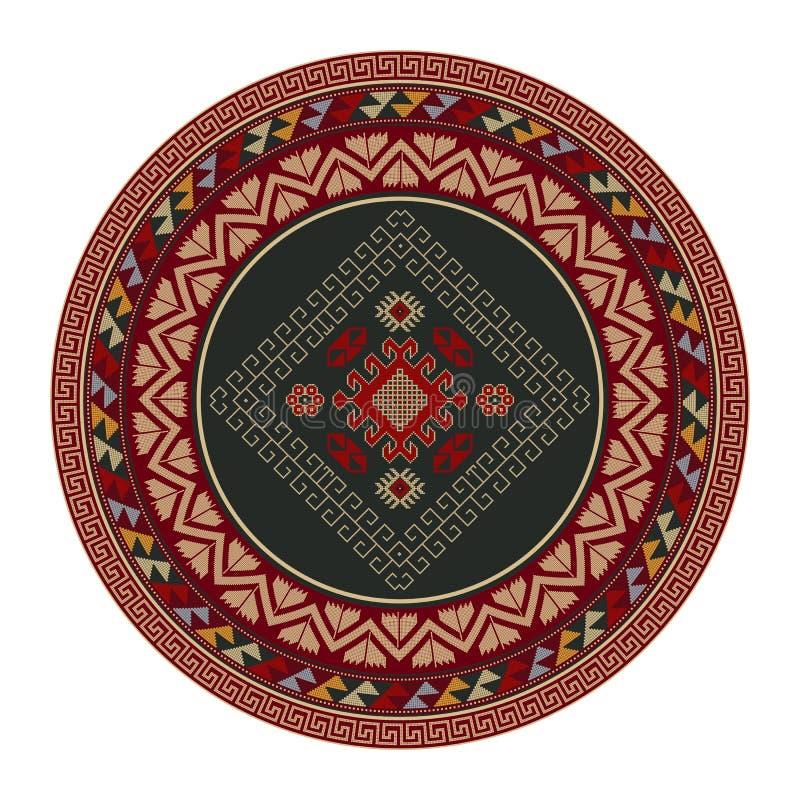 Kilim Round Design Element 21 Stock Vector - Illustration of design ...