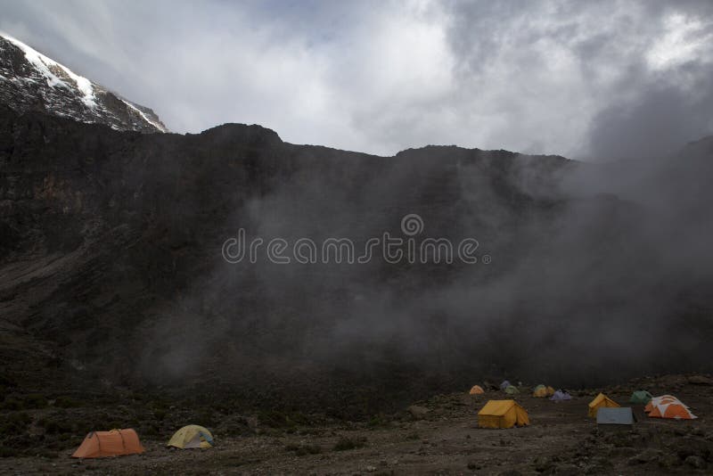 Kilimanjaro Camp stock image. Image of highest, alone - 153486105