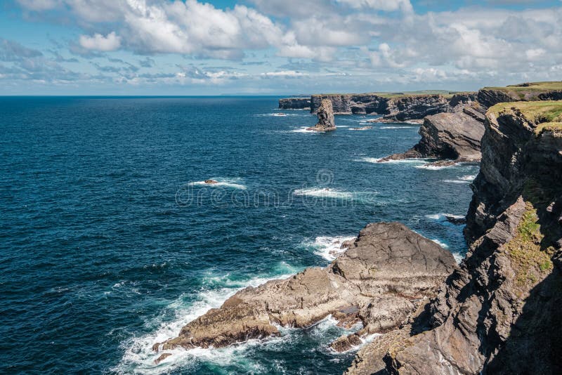 Kilkee Cliffs and Stacks on West Coast of Ireland Stock Image - Image ...
