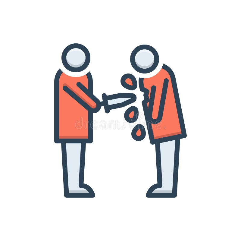 Color Illustration Icon for Kill, Murder and Killing Stock Illustration ...