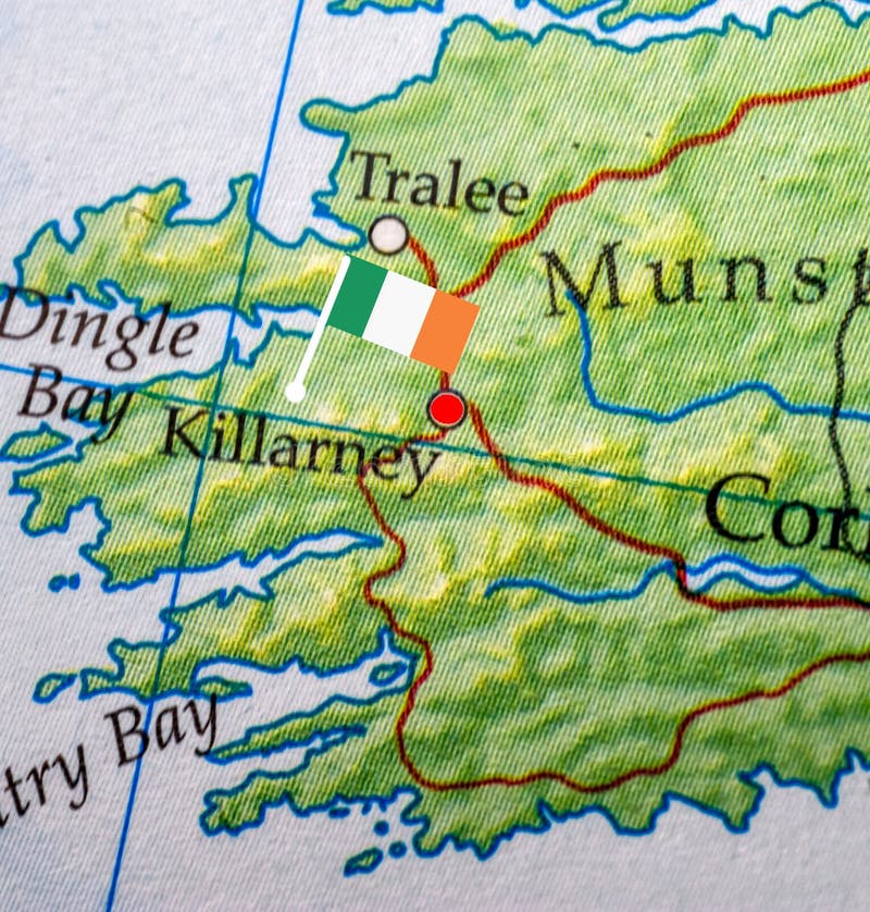 Killarney on the map stock image. Image of killarney - 334358759