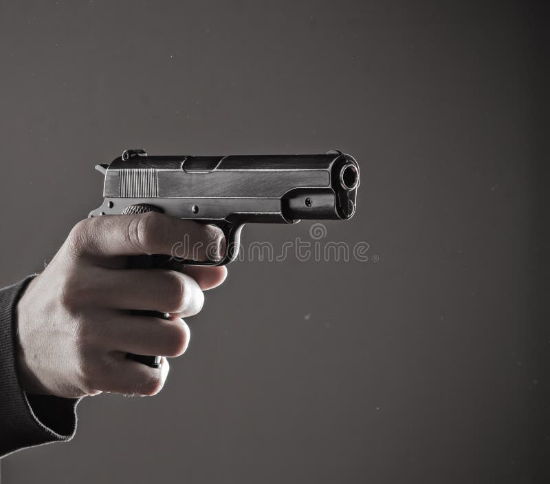 Killer with gun close-up stock image. Image of army, dark - 51178395