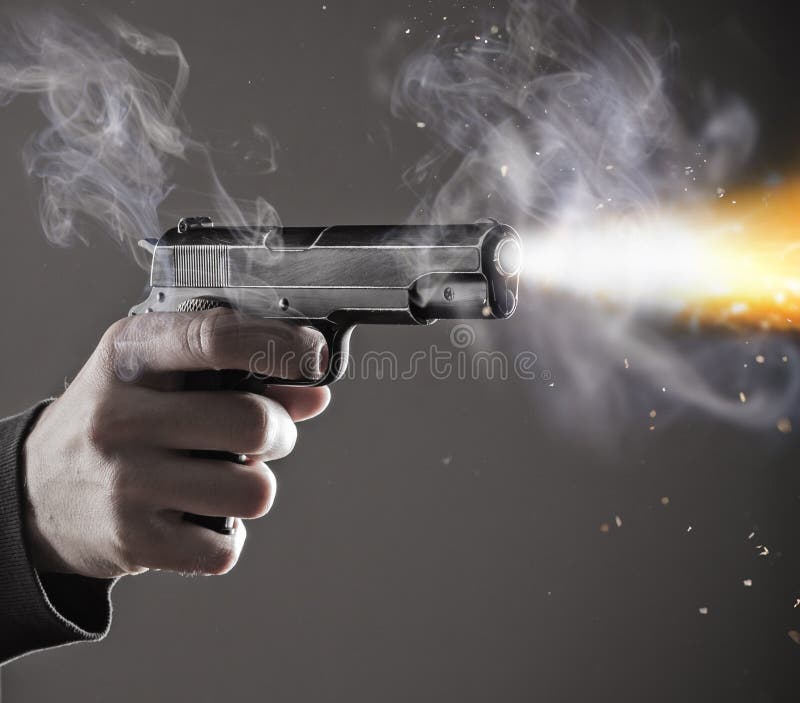 Killer with gun close-up stock image. Image of barrel - 51178579