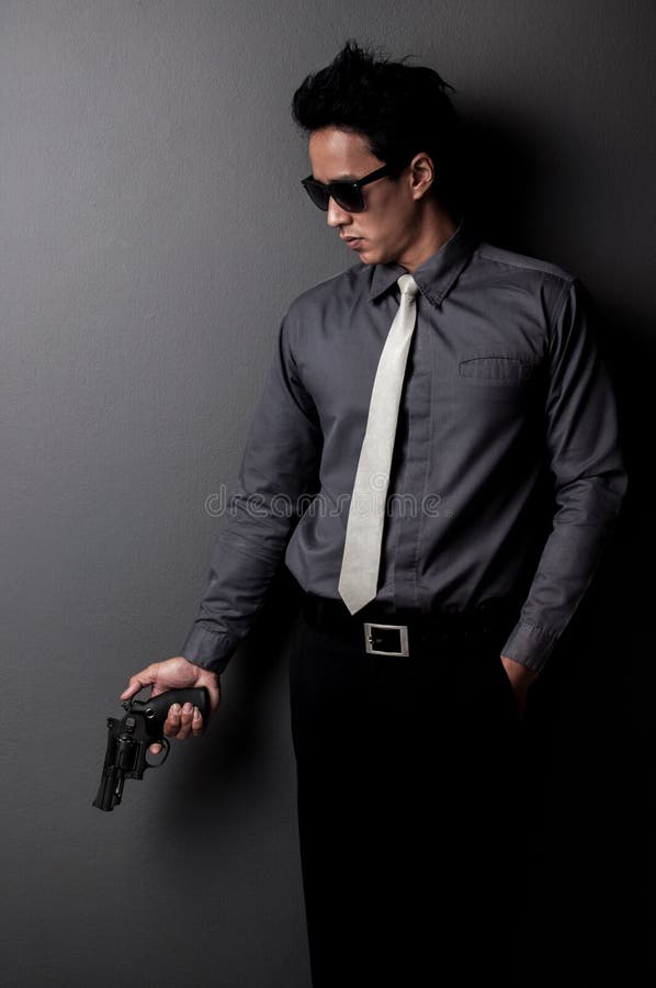 Killer and mafia man stock photo. Image of organized - 36705696
