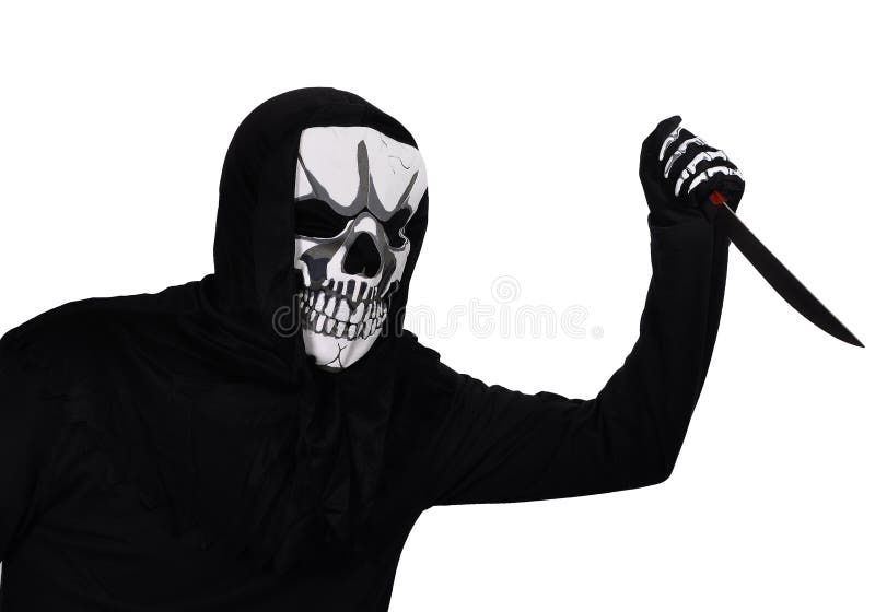 Killer with a mask stock image. Image of photograph, dress - 21559621