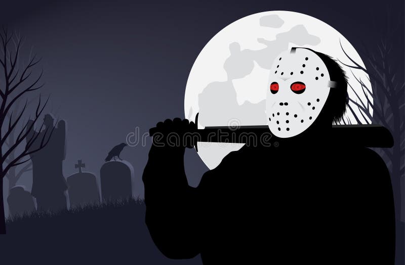 Killer in a mask stock vector. Illustration of black, mature - 8405780