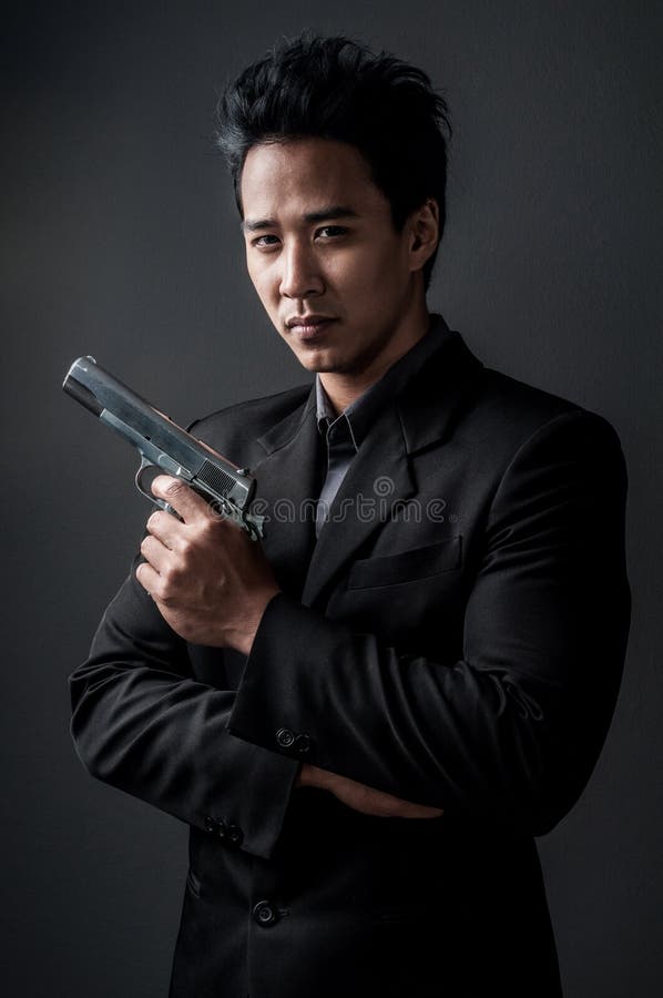 Killer and spy man stock image. Image of killer, suit - 36705653