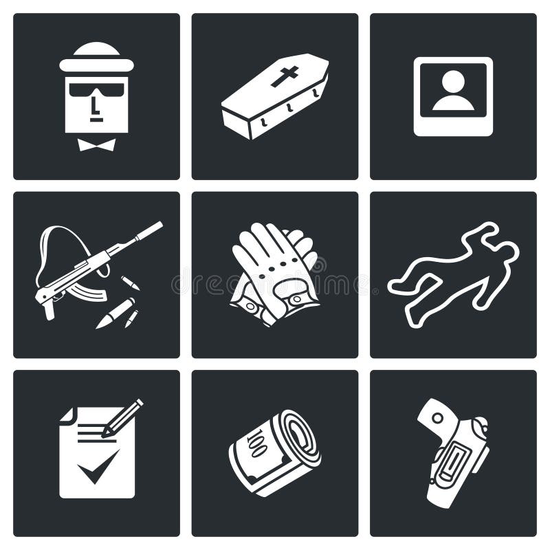Killer Vector Icons Set stock illustration. Illustration of internet ...