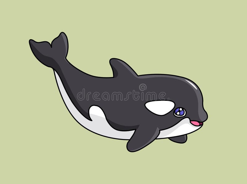 Killer Whale ( Orca ) Cartoon Character Vector Illustration Stock ...