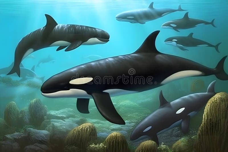Killer Whale, Orcinus Orca. Neural Network AI Generated Stock Photo ...