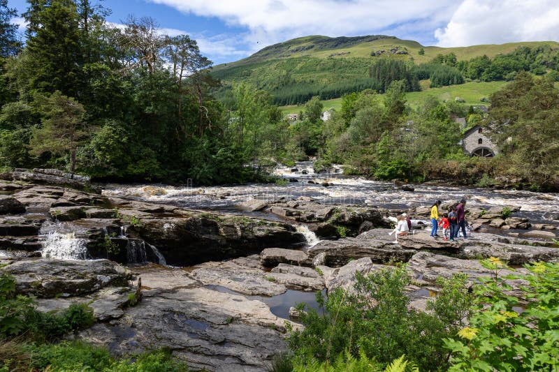 View of the Falls of Dochart in Killin, Scotland on May 27, 2024 ...