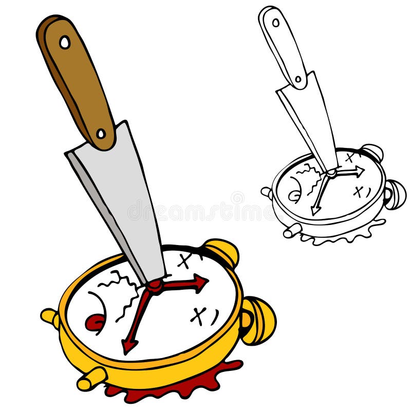 Killing Time stock vector. Illustration of clipart, knife - 22132890