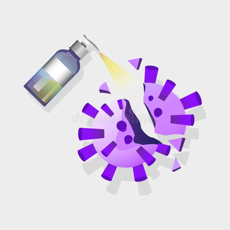Killing Virus with Sanitizer Illustration Design Stock Vector ...