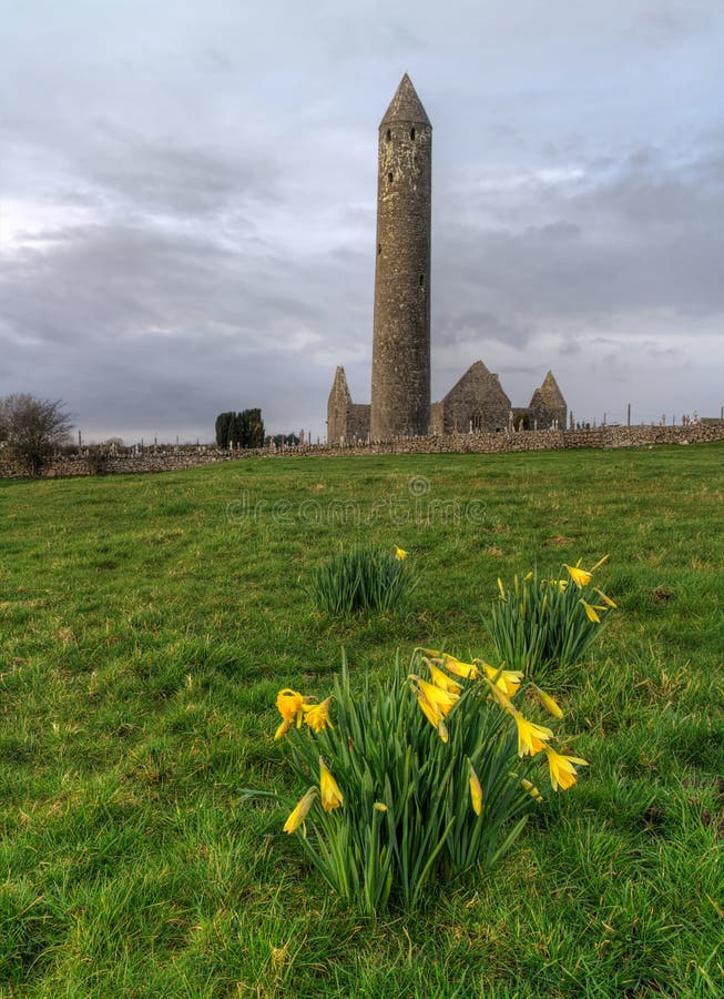 Kilmacduagh Monastery in Burren Stock Image - Image of landscapes ...