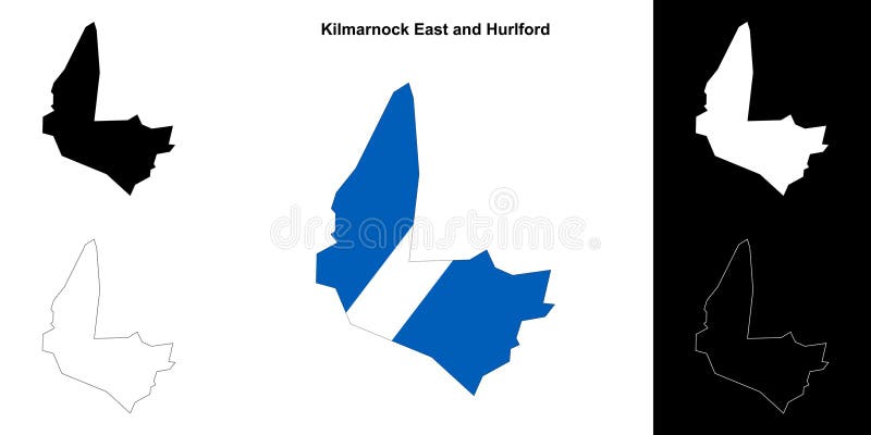 Kilmarnock East and Hurlford Outline Map Stock Vector - Illustration of ...