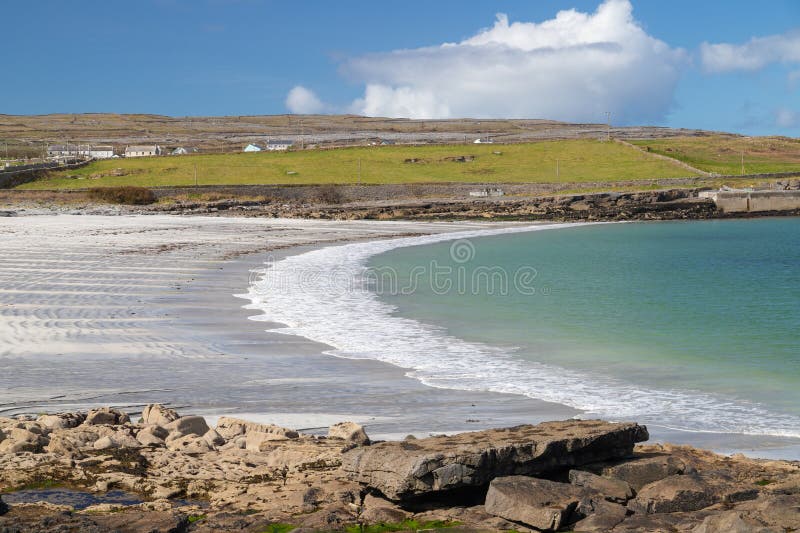 Kilmurvey Beach in Inishmore, Aran Islands Stock Image - Image of quiet ...