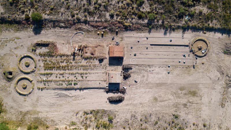 Kiln for Firing Clay Bricks. (Aerial View Stock Photo - Image of stack ...