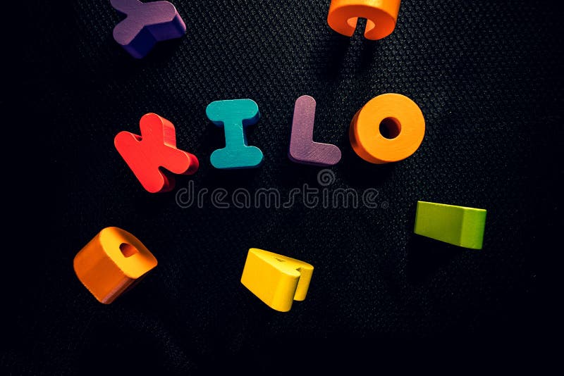 Kilo Metric Names Made with Colorful Letters Stock Photo - Image of ...