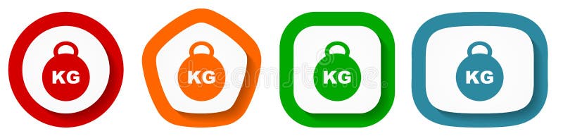 Kilogram, Kilo, Kg, Weight Vector Illustration, Set of Simple Editable ...