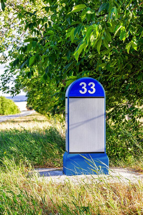Kilometer pole stock image. Image of mark, border, color - 252623989