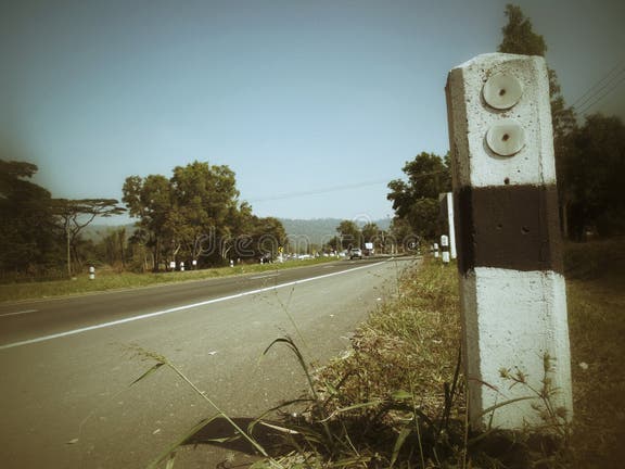 Kilometer stone post stock image. Image of mile, sign - 37493857