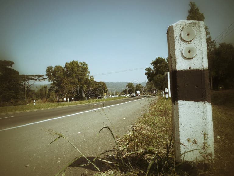 Kilometer stone post stock image. Image of mile, sign - 37493857