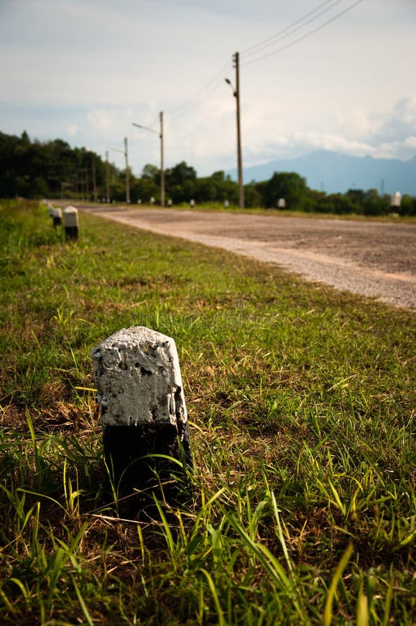 Kilometer Stones on the Road Stock Image - Image of kilometer, stones ...