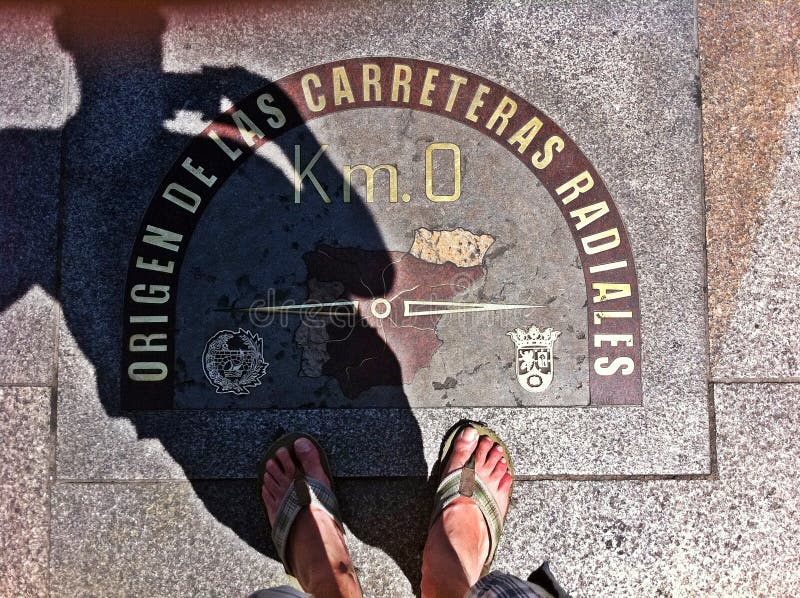 Kilometer Zero Tile of Madrid. Stock Photo - Image of foot, road: 154611660