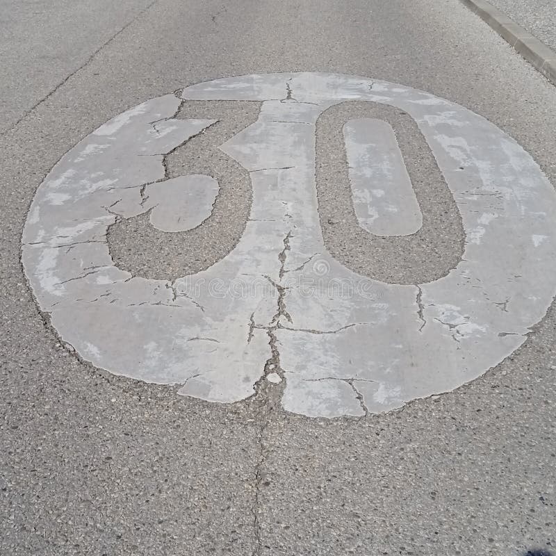 30 Kilometers Per Hour Speed Limit Sign Stock Image - Image of dangers ...