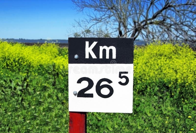 Kilometers sign post stock photo. Image of message, display - 11564282