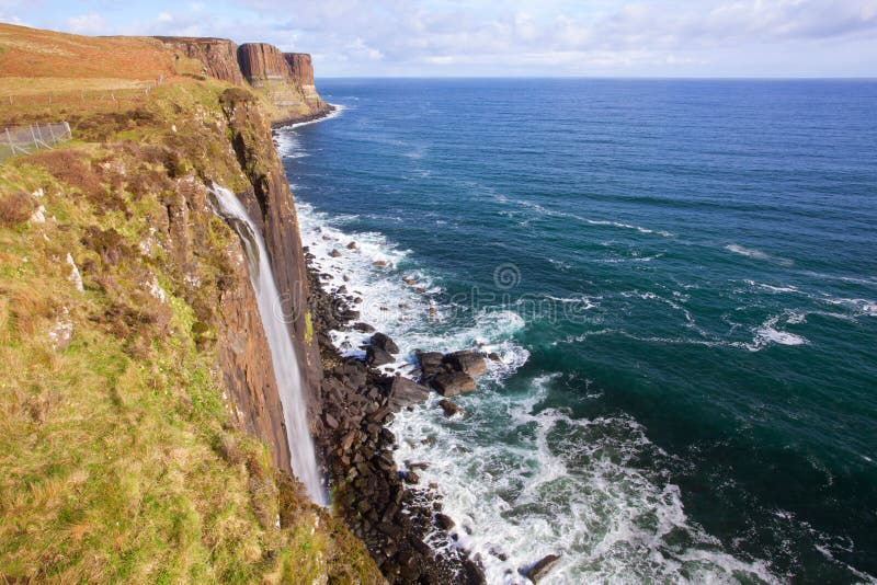 Scotland-the Kilt Rock Cliffs on Isle of Skye Stock Image - Image of ...