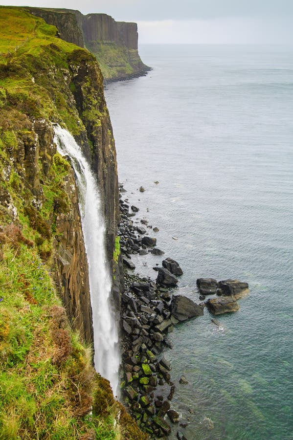 Kilt Rock Waterfall Seascape, Isle of Skye, Scotland Stock Photo ...
