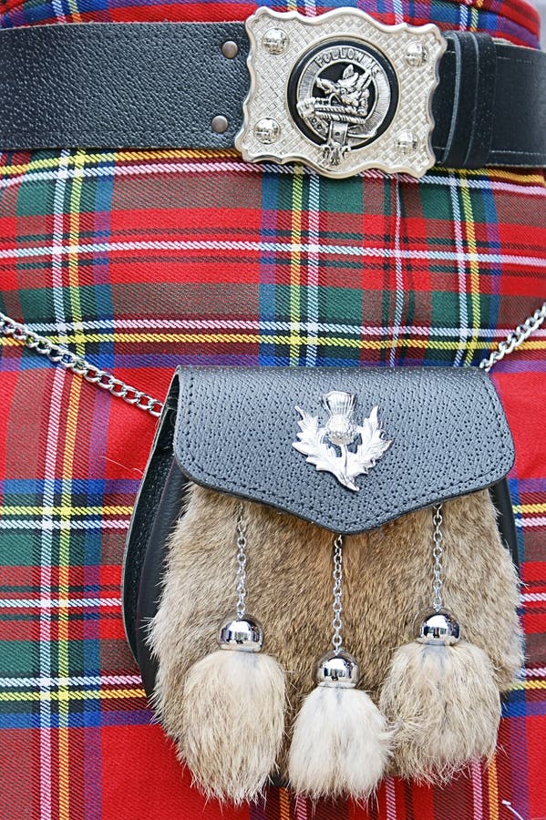 Fur sporran and kilt stock image. Image of garment, scot - 13192969