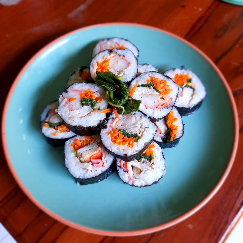 Kimbab is Easily Made and Delicious To Eat Stock Photo - Image of ...