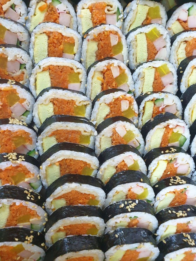 Kimbap korean food stock image. Image of breakfast, fish - 269631233