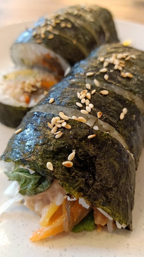 Kimbap for lunch stock image. Image of meal, snack, fish - 228716409