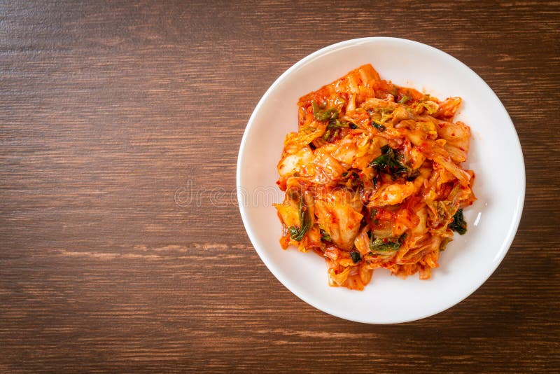 Kimchi cabbage on plate stock photo. Image of style - 194561140