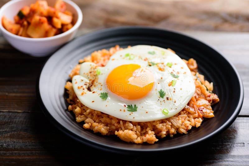Kimchi Fried Rice with Fried Egg,Korean Food Stock Photo - Image of ...