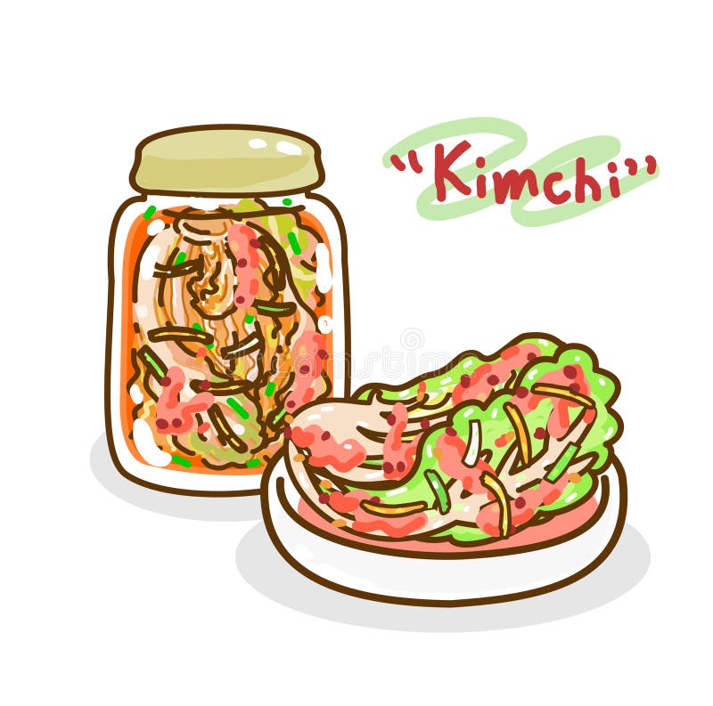 Kimchi Homemade on Background Vector. Stock Illustration - Illustration ...