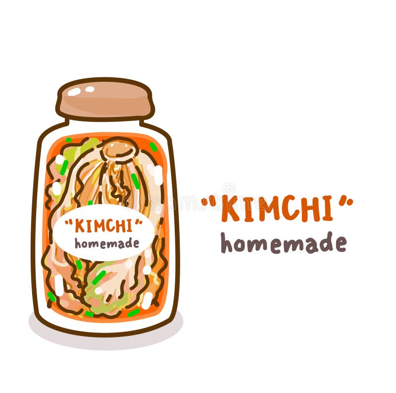 Kimchi Homemade on Background Vector. Stock Illustration - Illustration ...