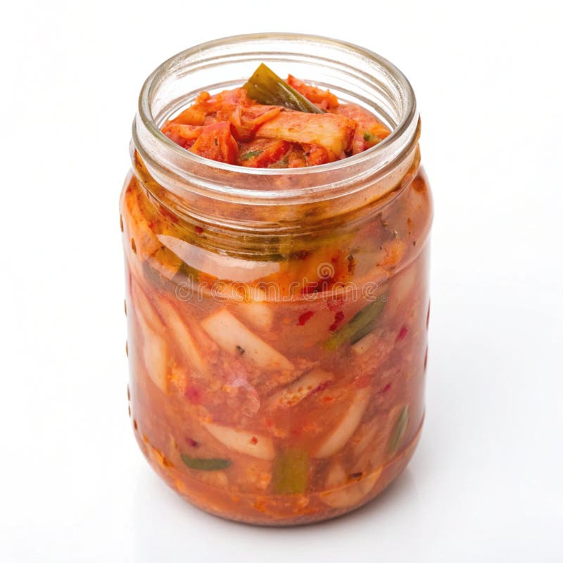 Kimchi in Jar Isolated on Transparent Background Stock Illustration ...