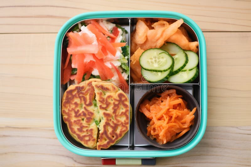 Kimchi Pancake Packed for Lunch in Bento Box Stock Image - Image of ...