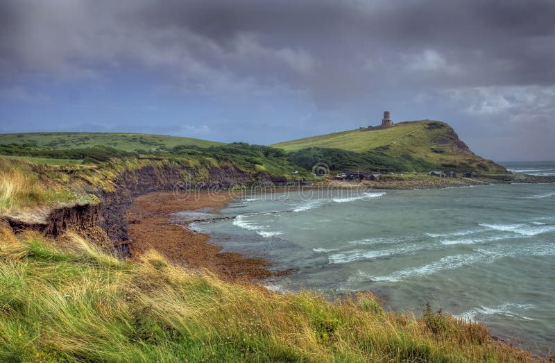 Waterfall at kimmeridge stock photo. Image of rock, lichen - 38401816