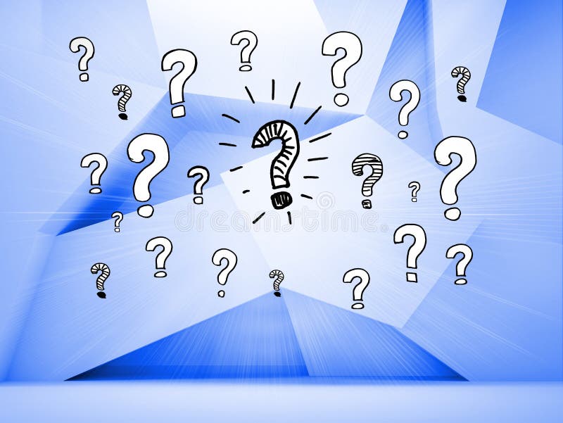 Question Marks Over Blue Abstract Background Stock Illustration ...