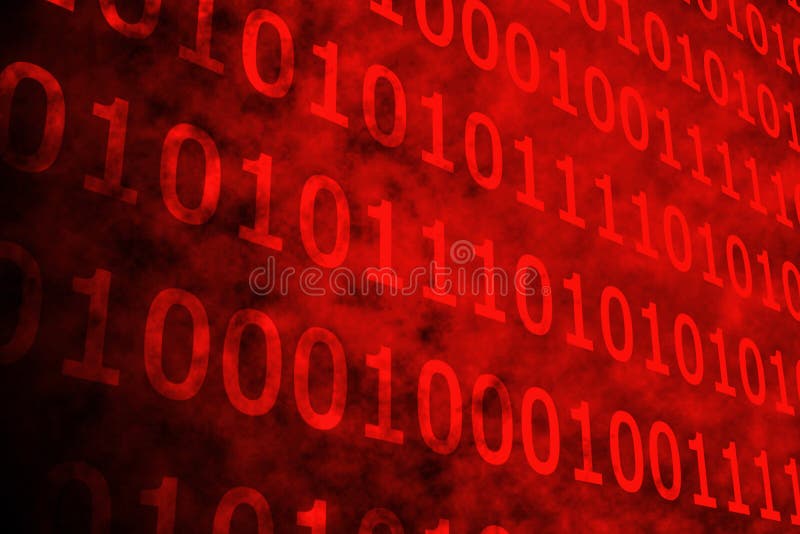 Shiny red binary code stock illustration. Illustration of digital ...