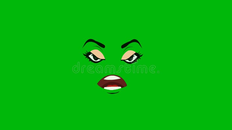 Kind of Angry Talking Cartoon Face Green Screen Effect 4k Stock Footage ...